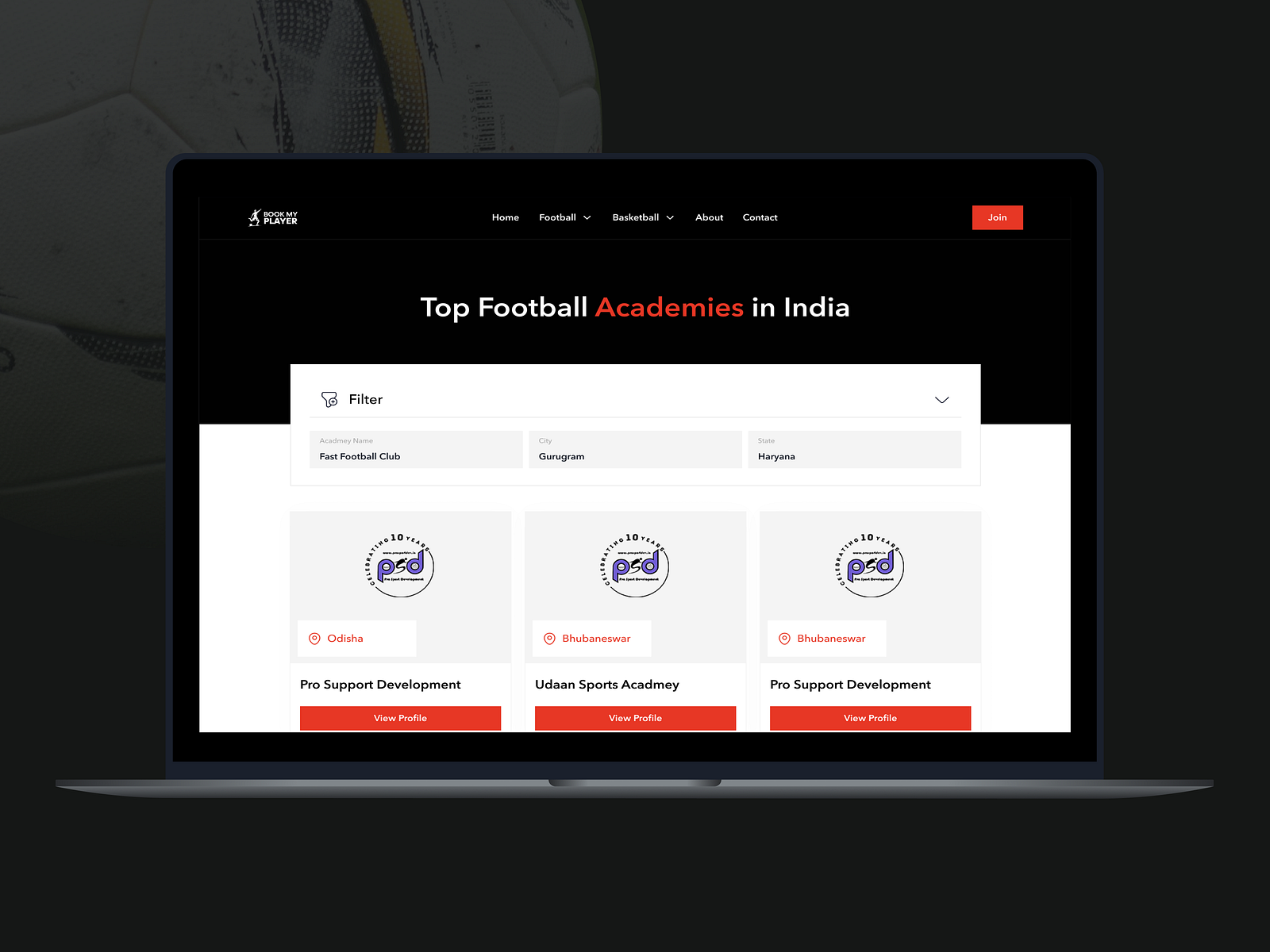Football Filters Web UI by Welldux on Dribbble