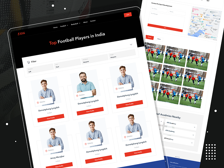 Football Filters Web UI by Welldux on Dribbble