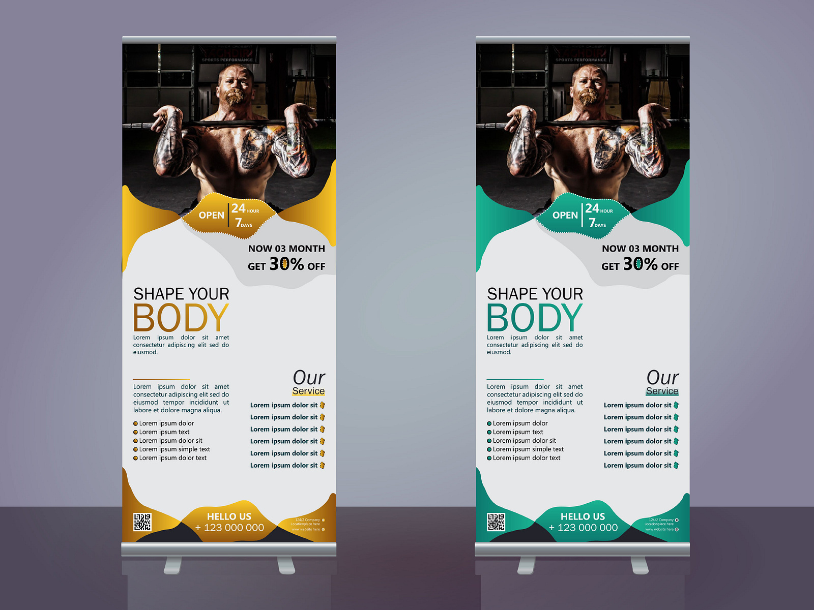 Gym Roll Up Banner by Mohammed Delwar Hussain on Dribbble
