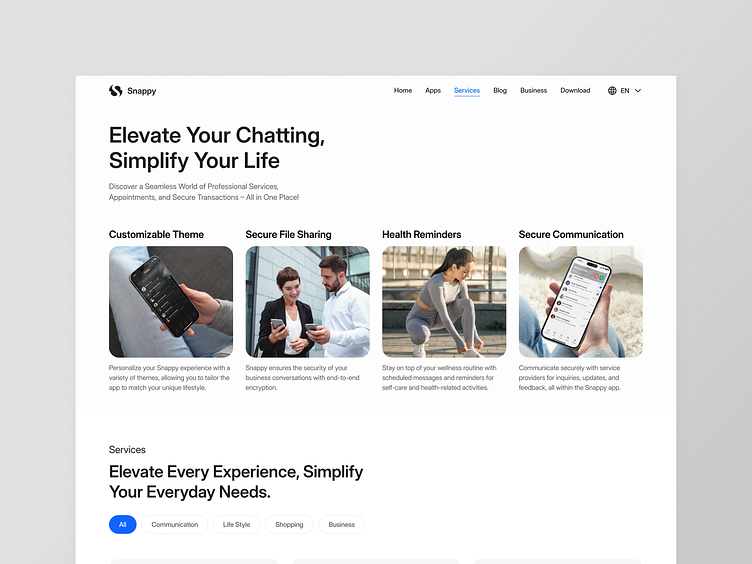 Snappy - Services Page by Rizal for Kretya Studio on Dribbble