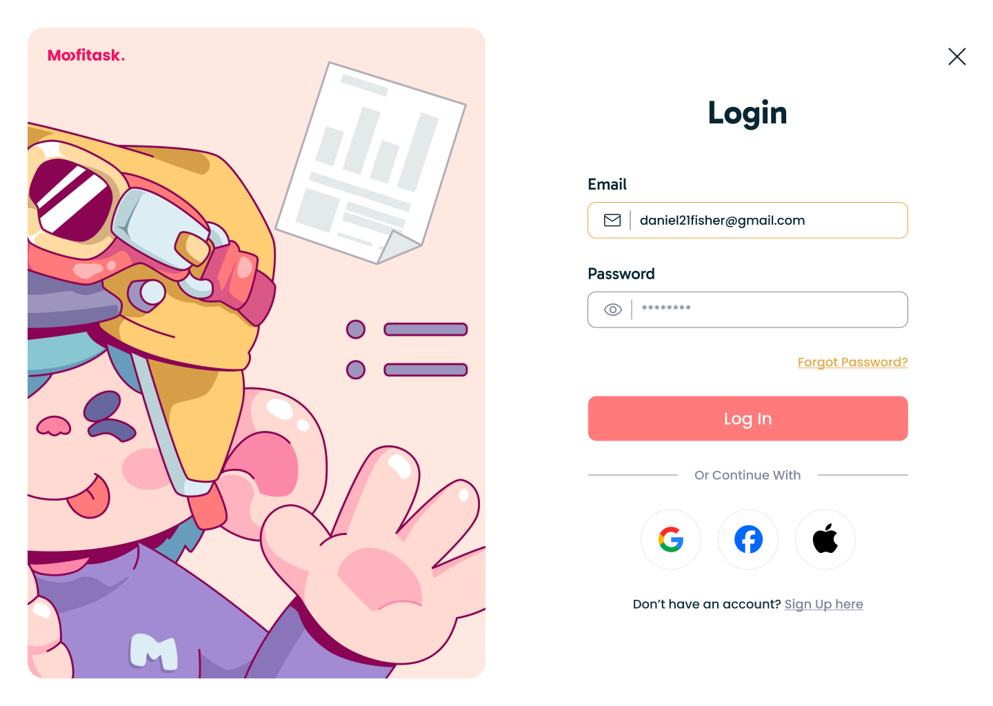 Moofitask - Task Management Login Page by Daniel Eka for Orenji Studio ...
