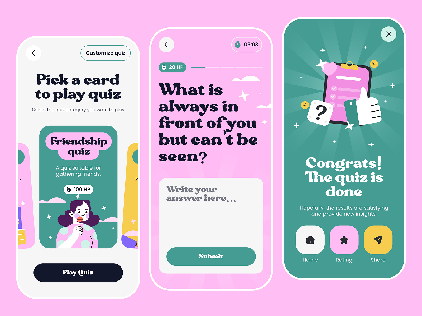 Quiz App Exploration by Paperpillar on Dribbble