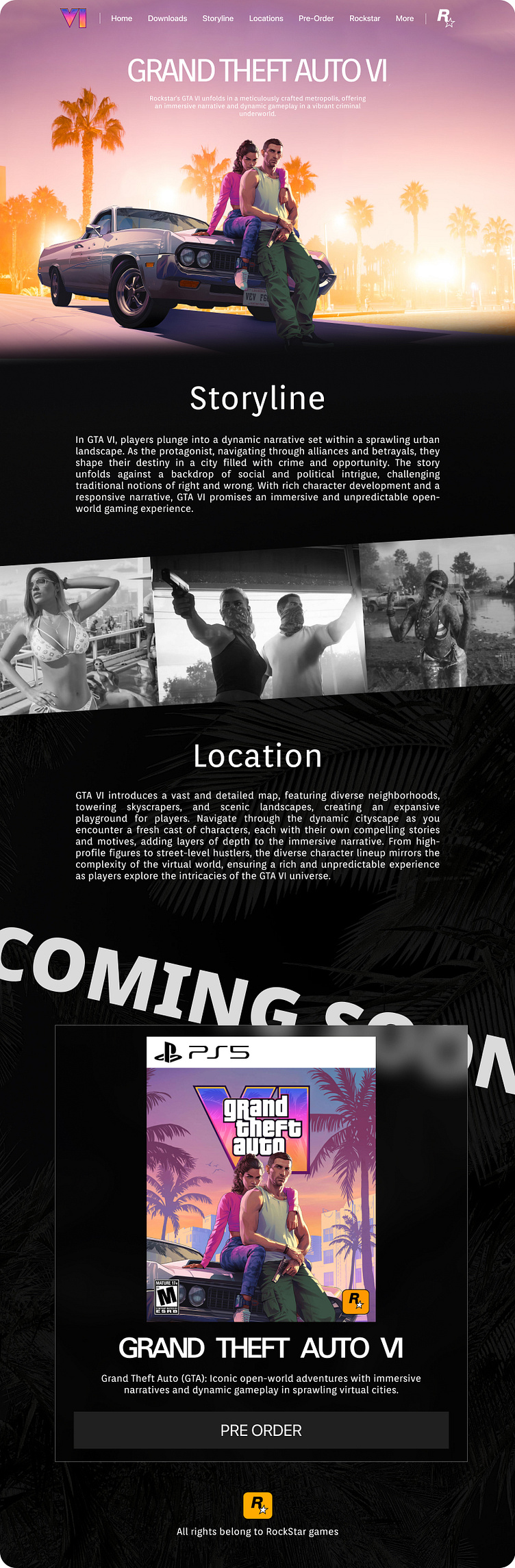 GTA Vi - Landing UI by Matt Rashidi on Dribbble