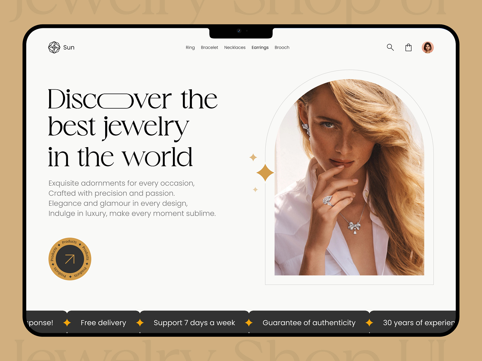 Jewelry shop - landing page ui by mohammad kiani on Dribbble
