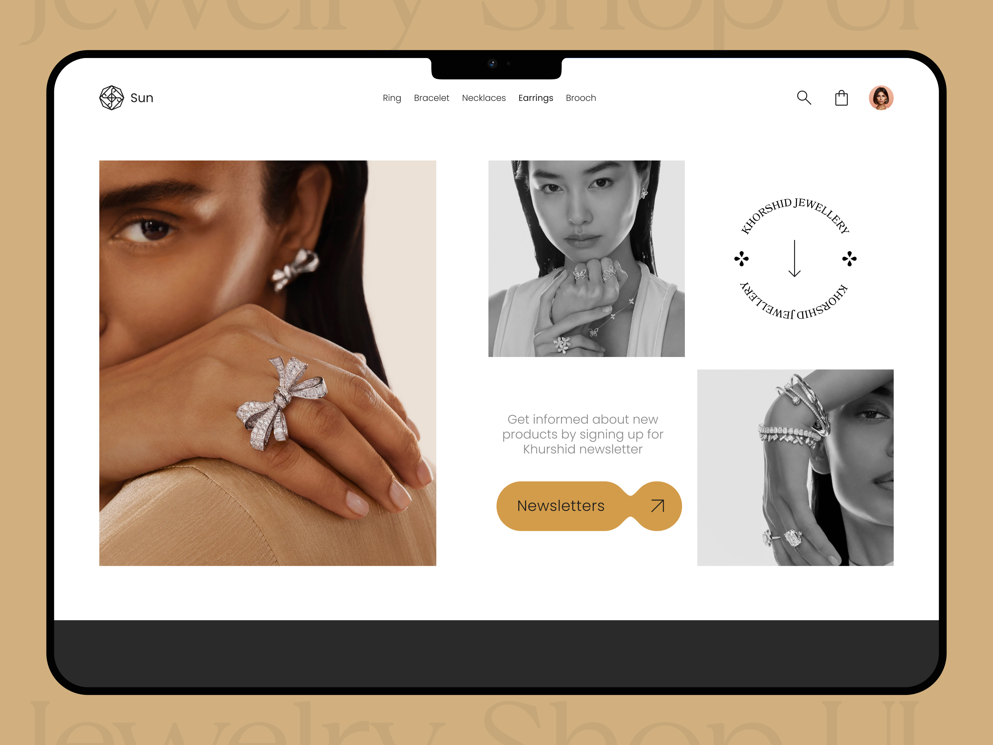 Jewelry shop - landing page ui by mohammad kiani on Dribbble