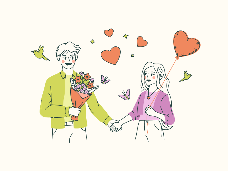 Couple 2024 Calendar Illustration by Pixelz on Dribbble