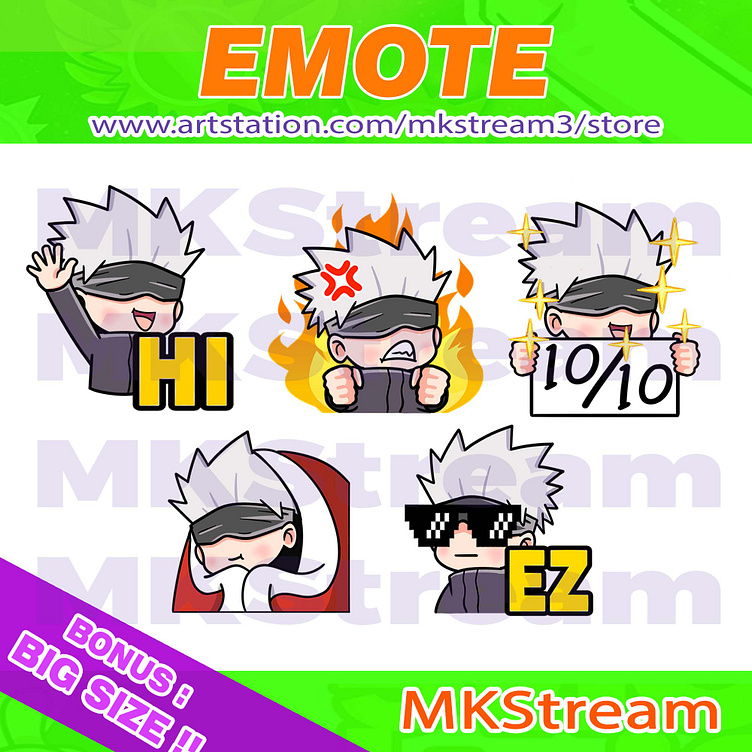 Twitch emotes jujutsu kaisen gojo satoru pack 2 by MKStream on Dribbble