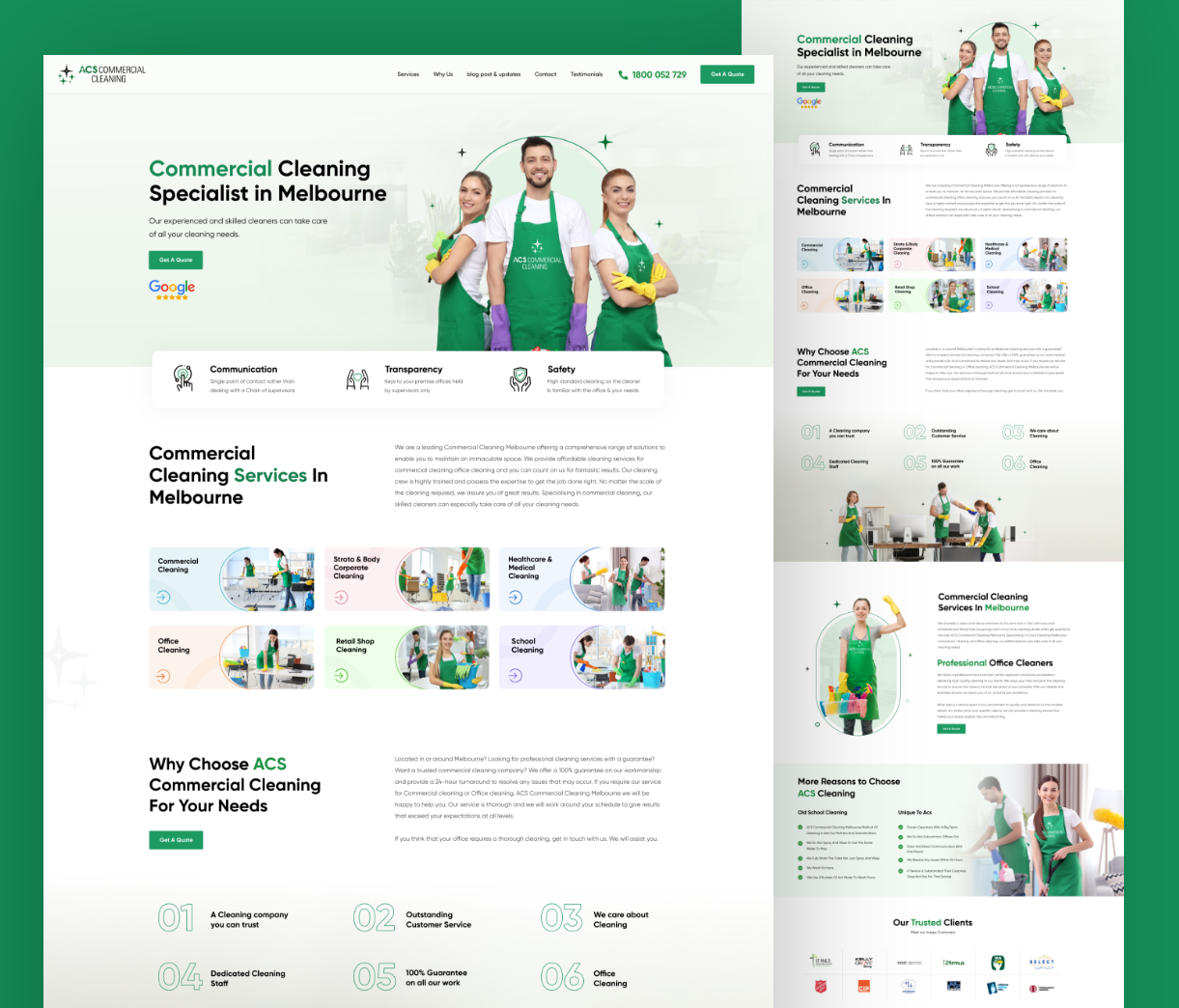 ACS Commercial Cleaning Website Concept by Danishali on Dribbble