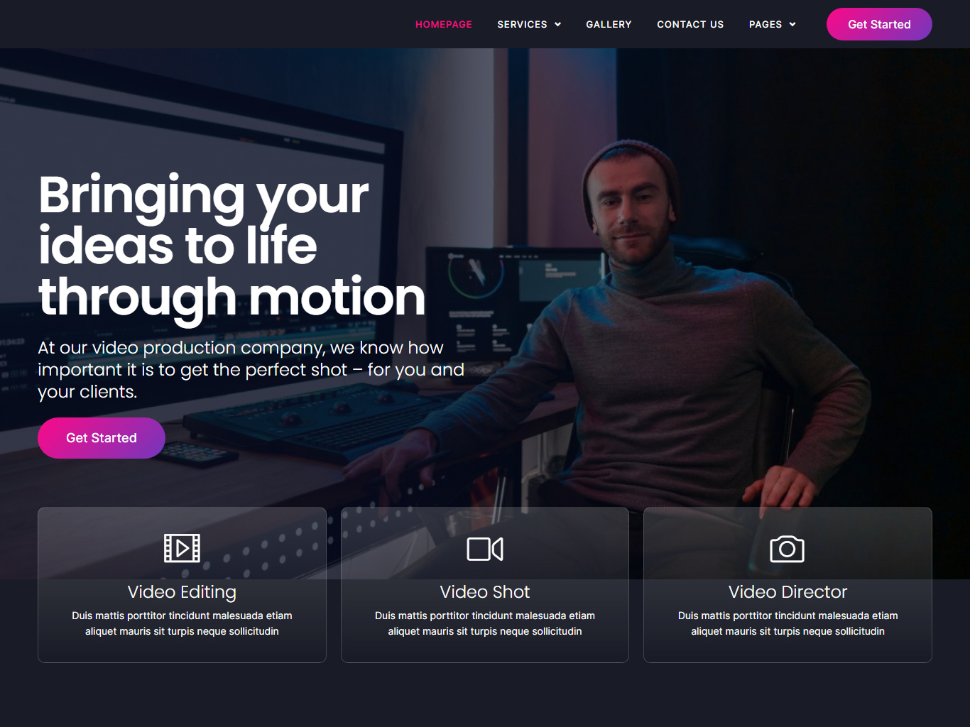 Video Production Service Website by Riaad Arif on Dribbble