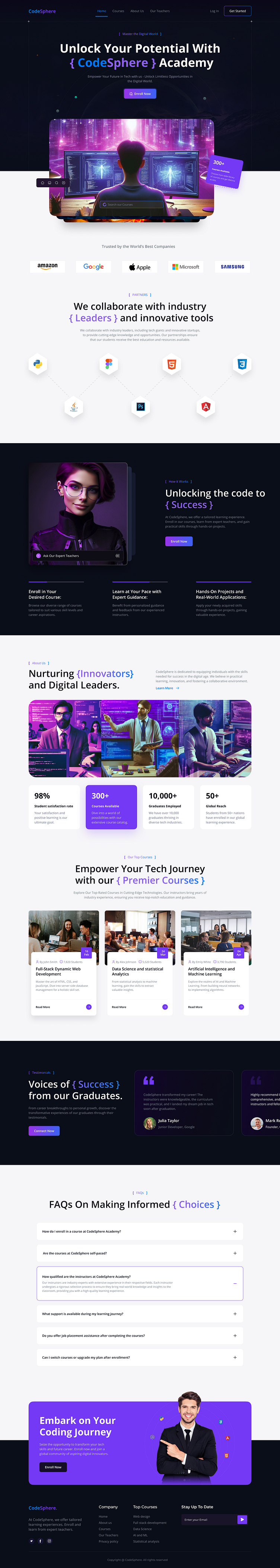 Codesphere Coding Academy Website By Shaunak Bhatgaonkar On Dribbble