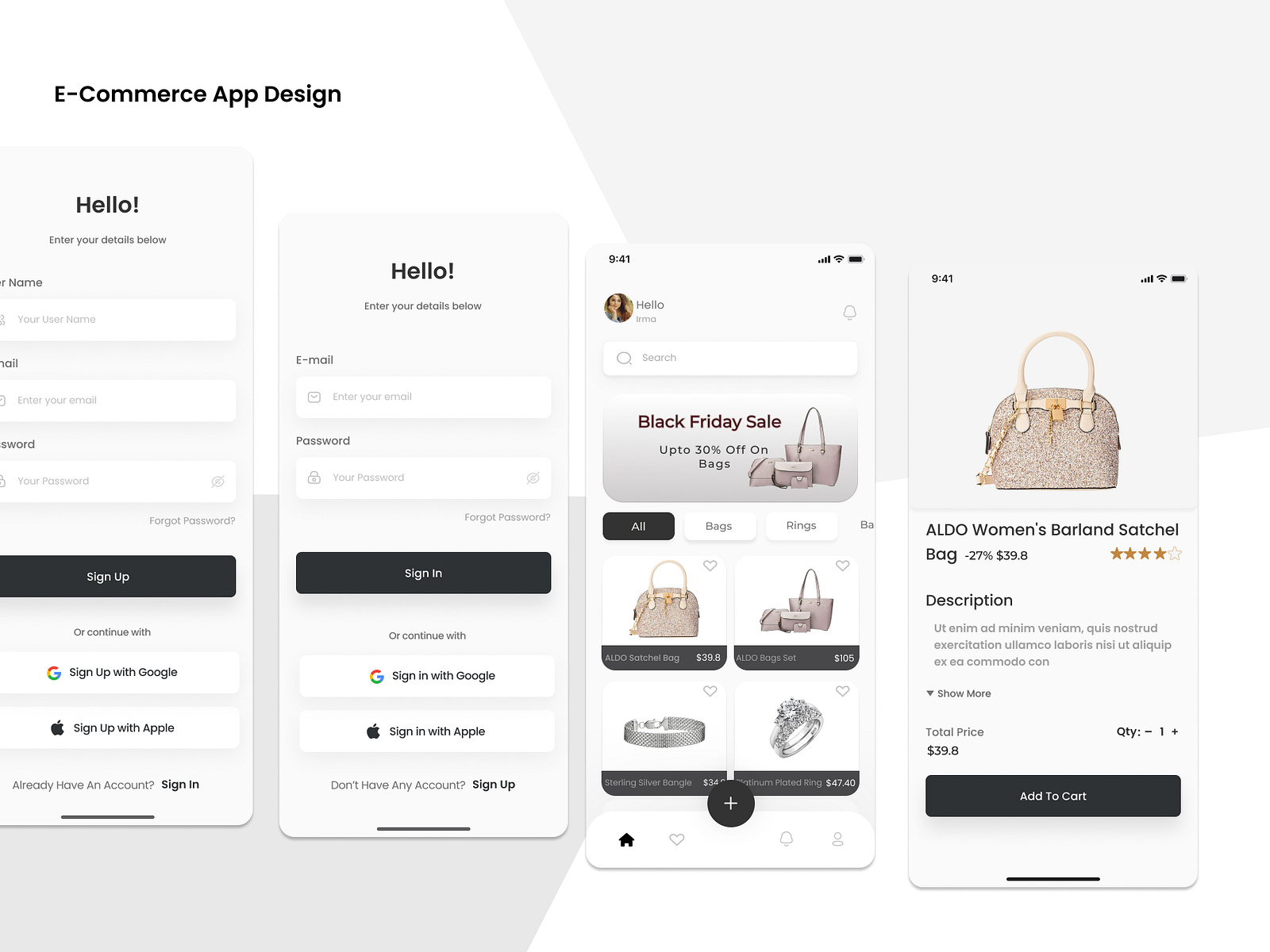 e commerce app design by Asma on Dribbble
