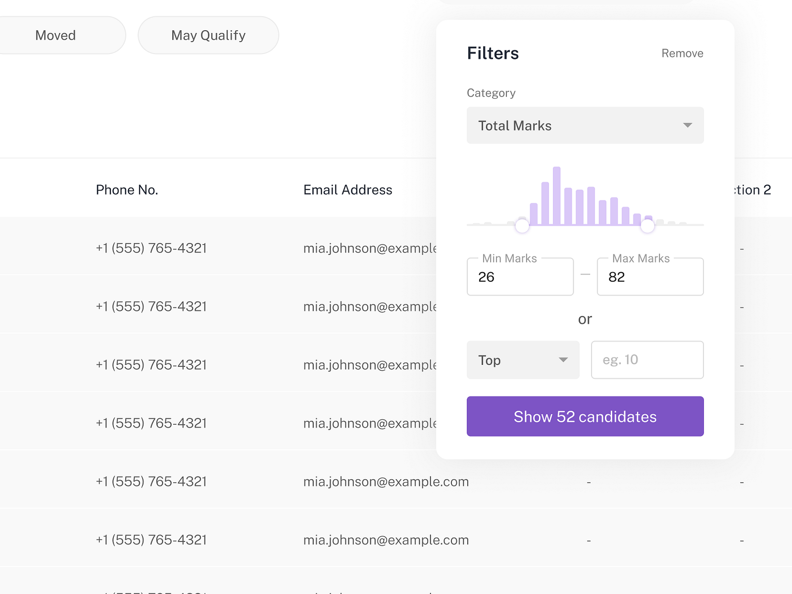 Recruitment Web Application Filters by PixelPerf on Dribbble
