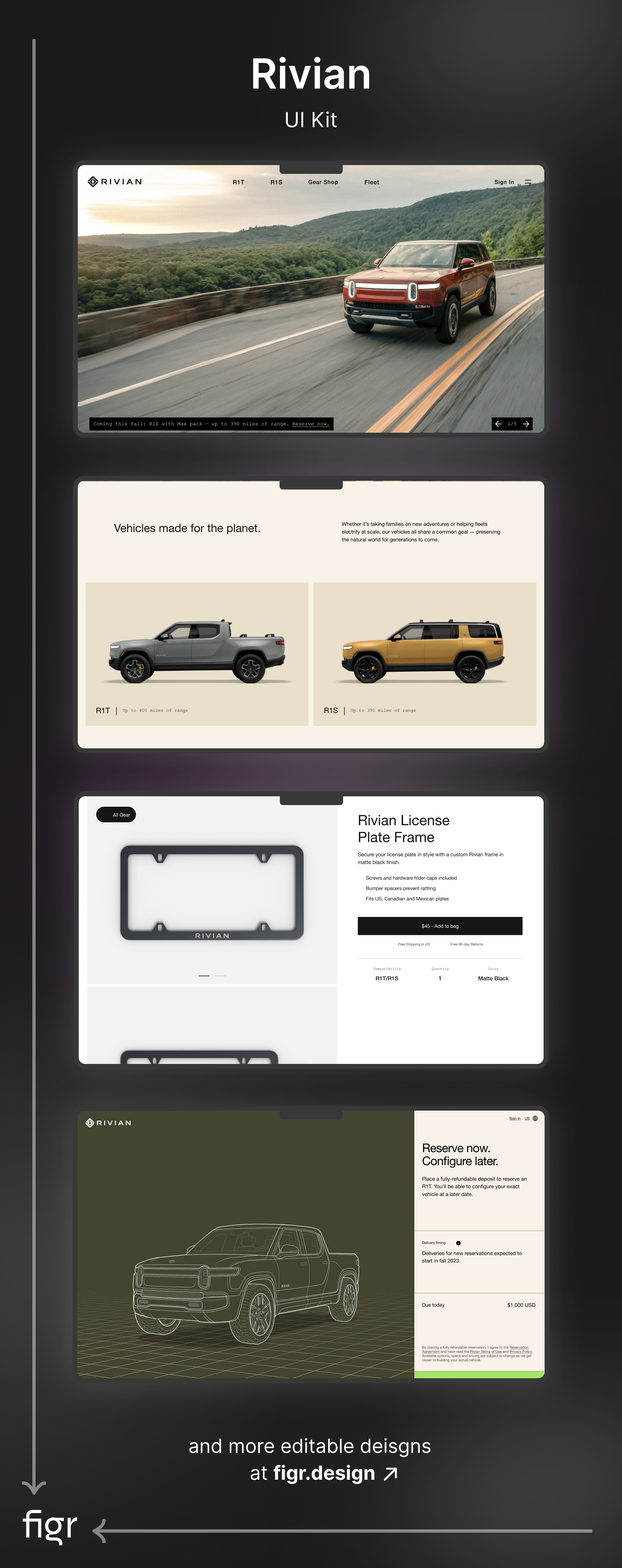 Make Rivian UI your own by Figr Design on Dribbble