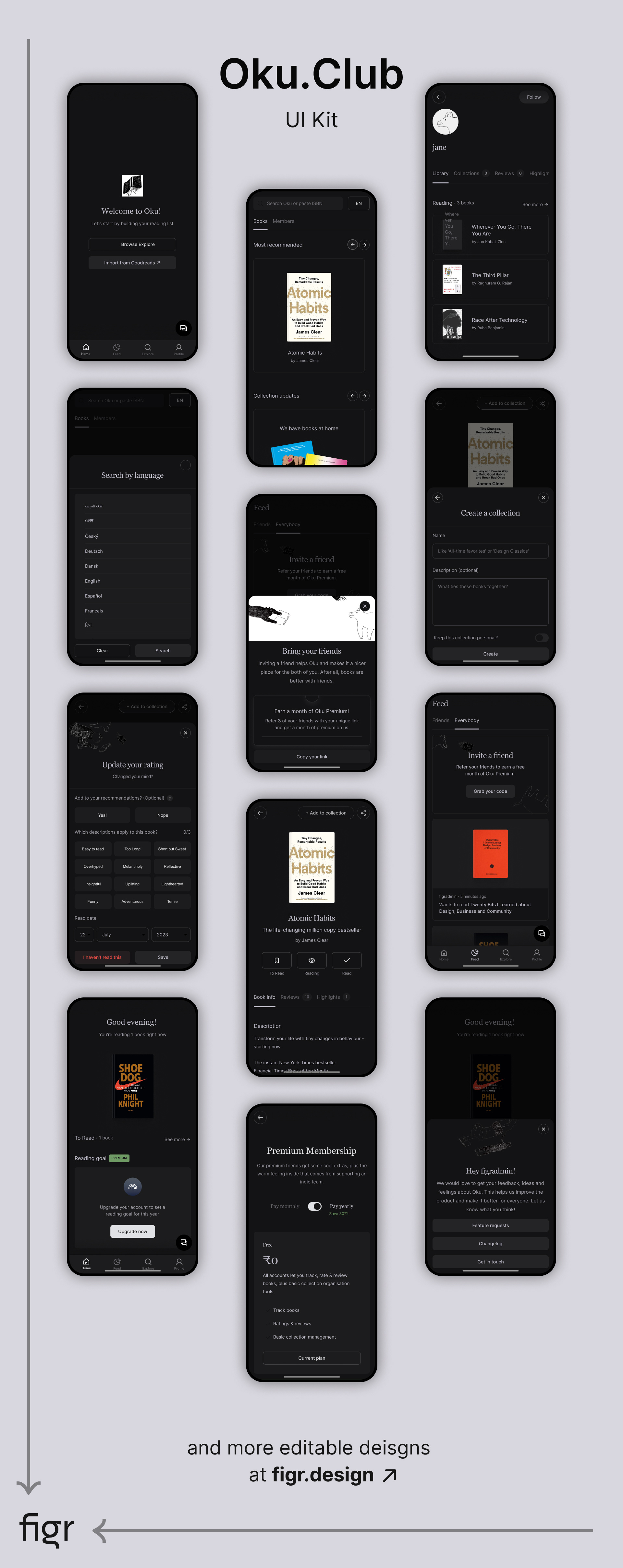 Make Oku.club UI your own by Figr Design on Dribbble