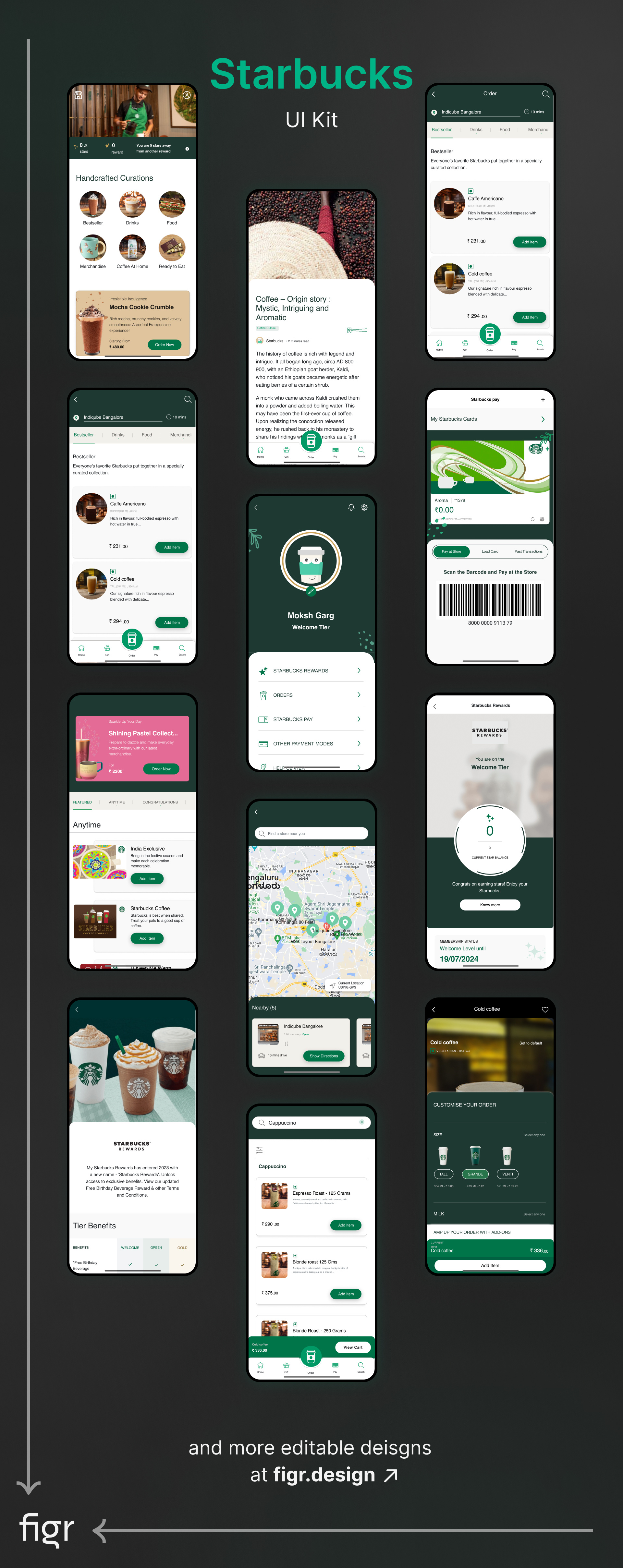 Make Starbucks UI your own by Figr Design on Dribbble