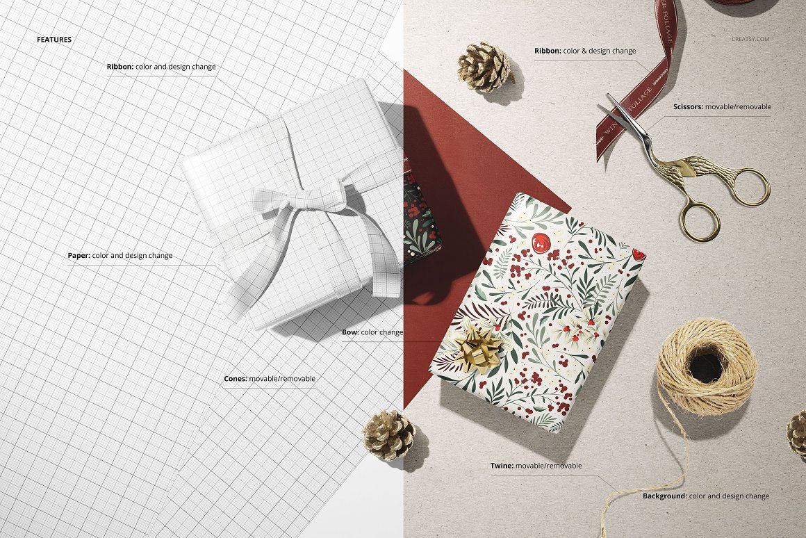 Wrapping Paper Mockup Set by Mock up Templates on Dribbble