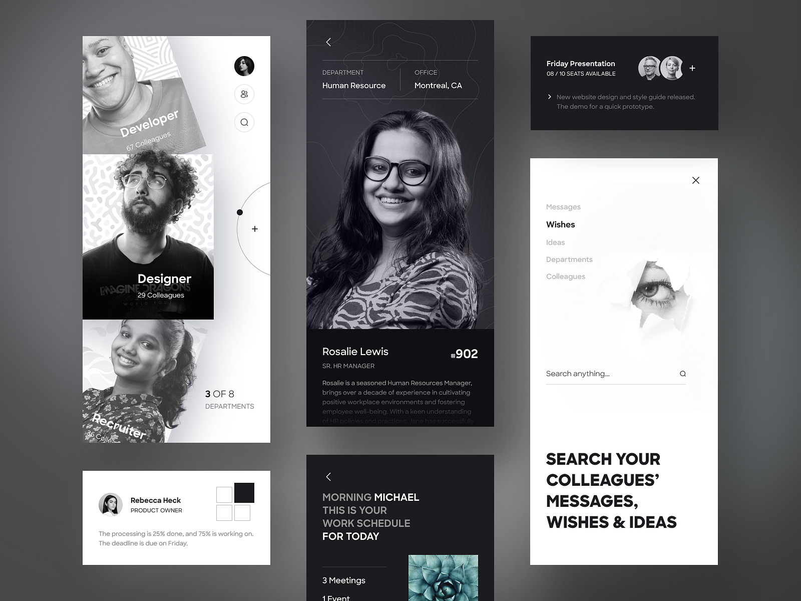 Employee Collaboration & Management App by Yi Li on Dribbble