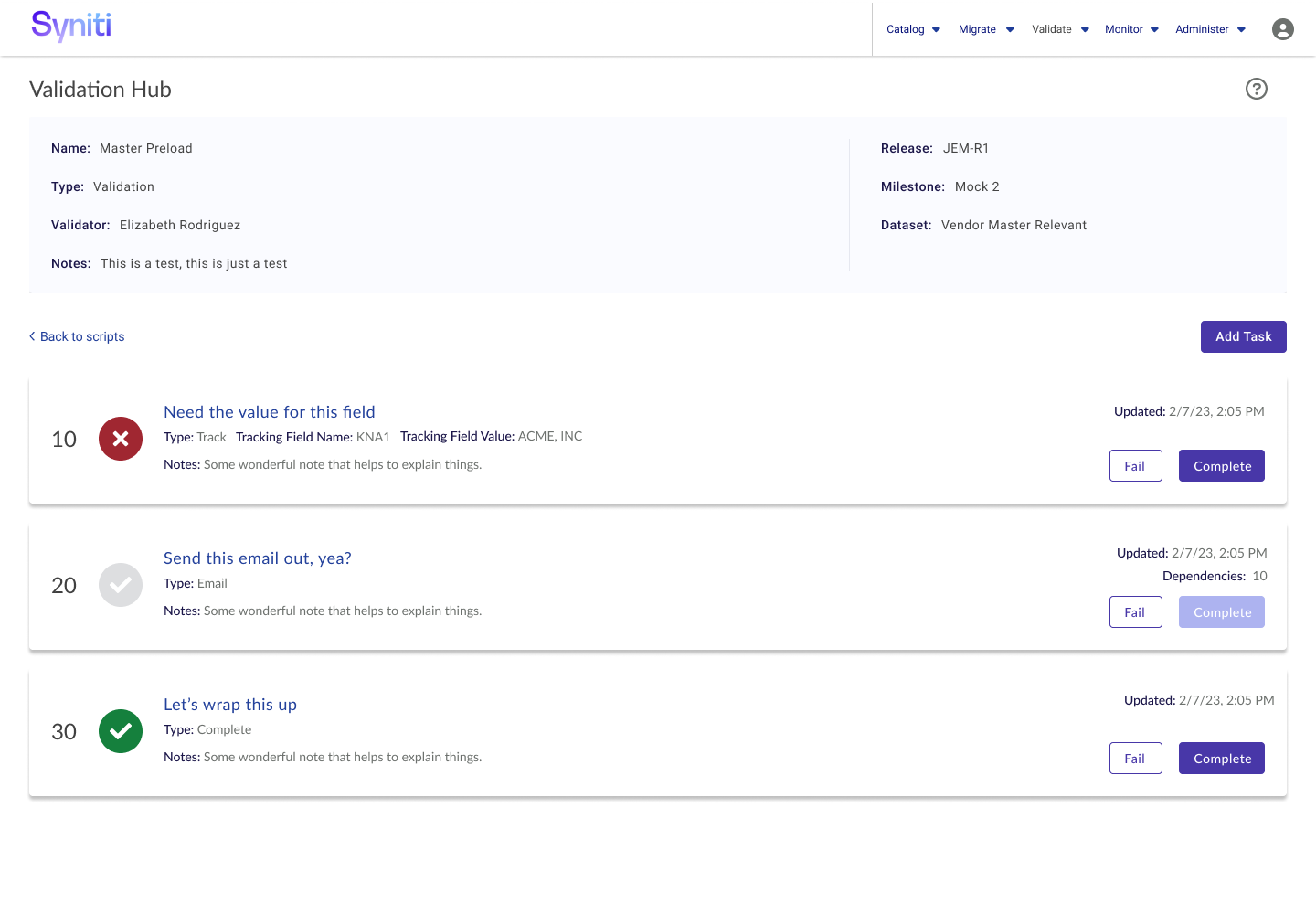 Validation Task Hub by Lizz Rodriguez on Dribbble