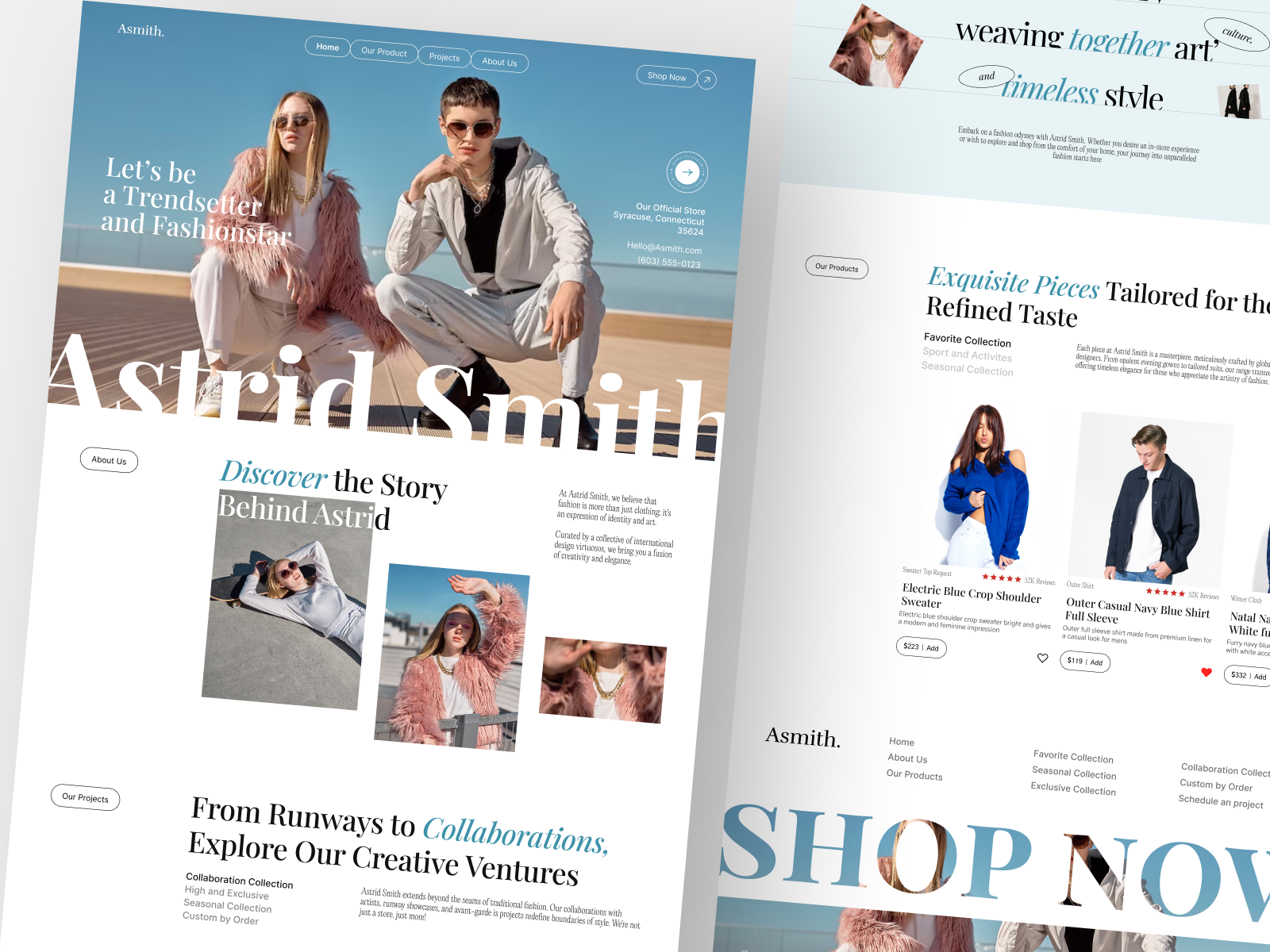 Astrid Smith Fashion - Minimalist Landing Page by Ghina Vita for ...