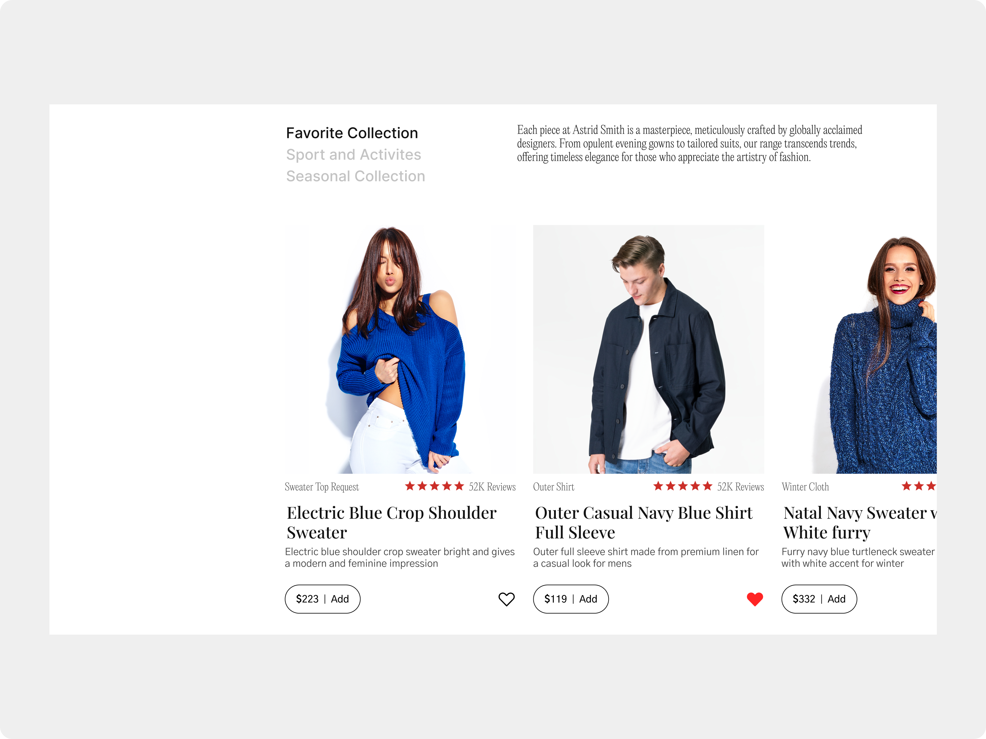 Astrid Smith Fashion - Minimalist Landing Page by Ghina Vita for Plainthing Studio on Dribbble