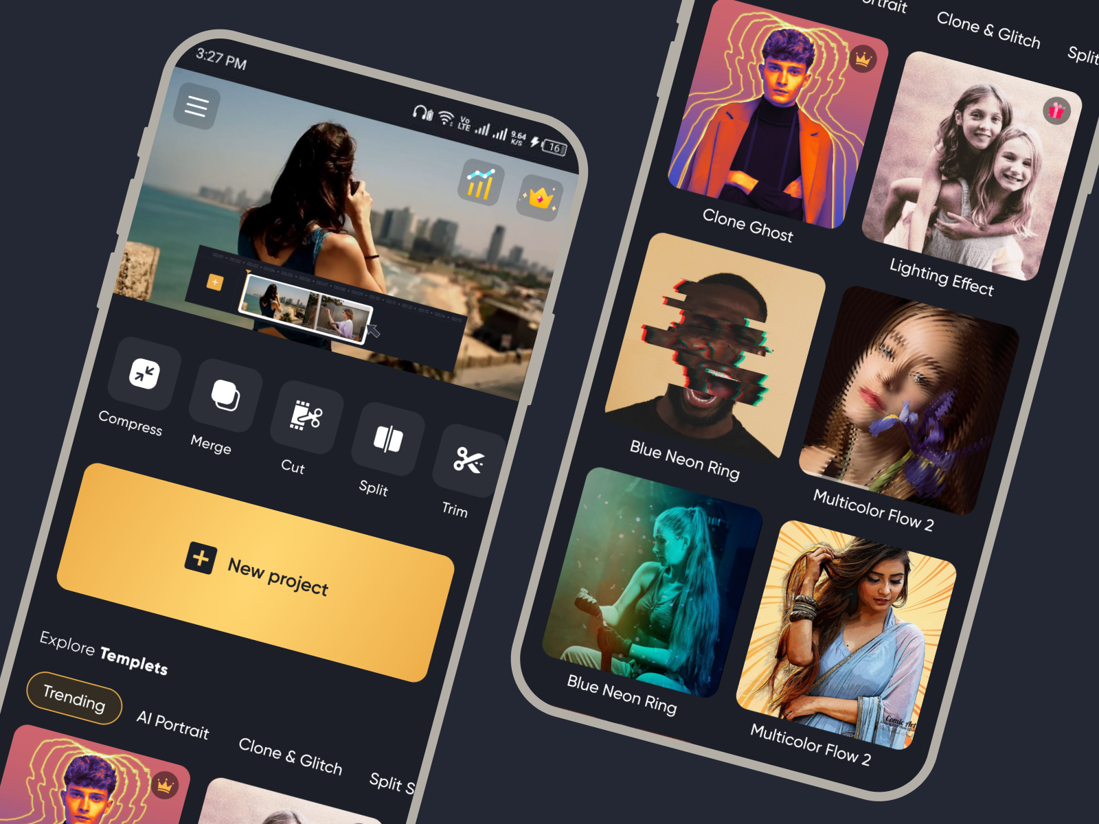 AI Video Editor App UI Design with Templates by Hamza Amanat on Dribbble