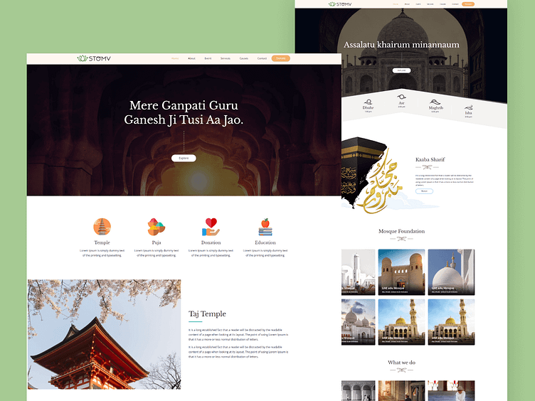 Religious temple HTML Template - Stomv by HasThemes on Dribbble