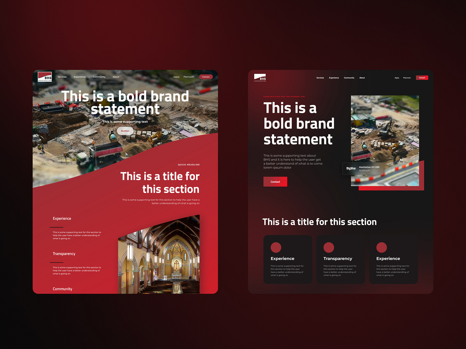 Construction Landing page design directions by Zach Smyth for ...