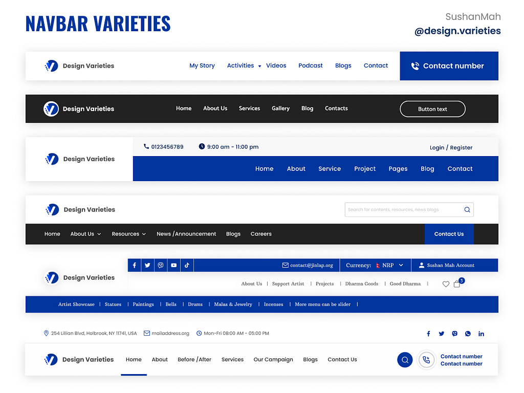 Navbar Design (Navigation UI Design) by Sushan maharjan on Dribbble