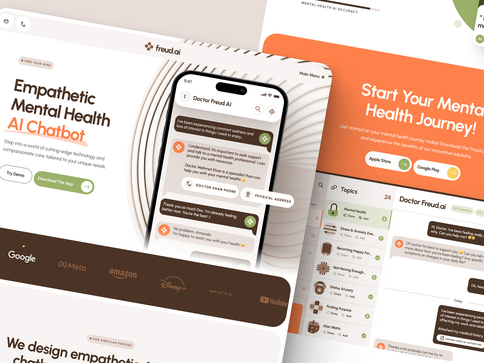 freud Web UI: AI Mental Health Website Template 🧠 by strangehelix for UI8 on Dribbble