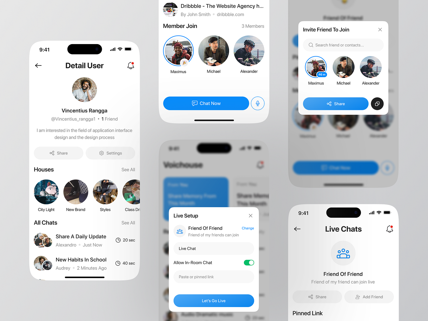 Social Networking Apps By Odama On Dribbble