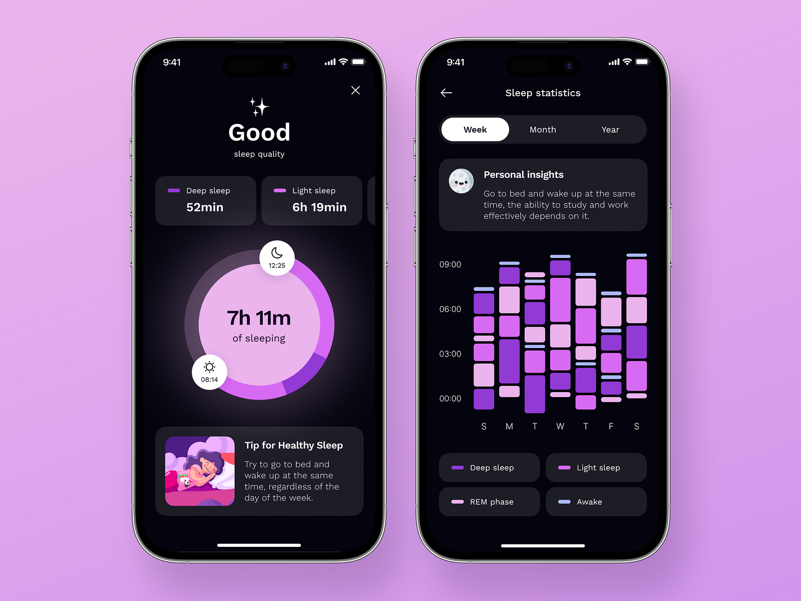 Sleep Tracking Mobile App Design Concept by Ronas IT | UI/UX Team on Dribbble