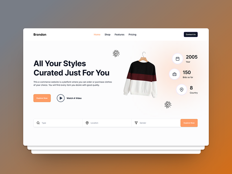 Ecommerce Hero Section by Tobi Salem on Dribbble
