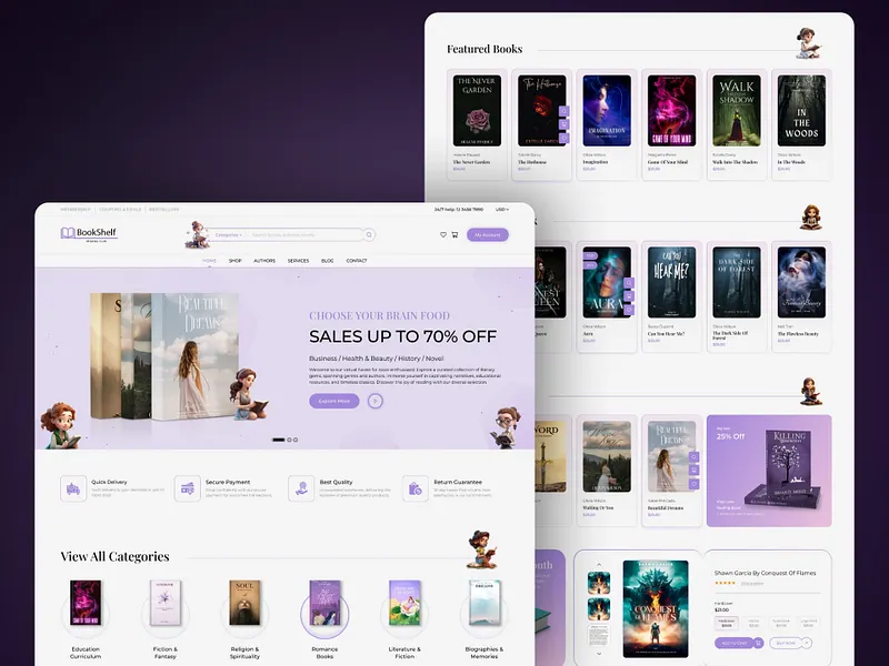 Book Store Website designs, themes, templates and downloadable graphic ...