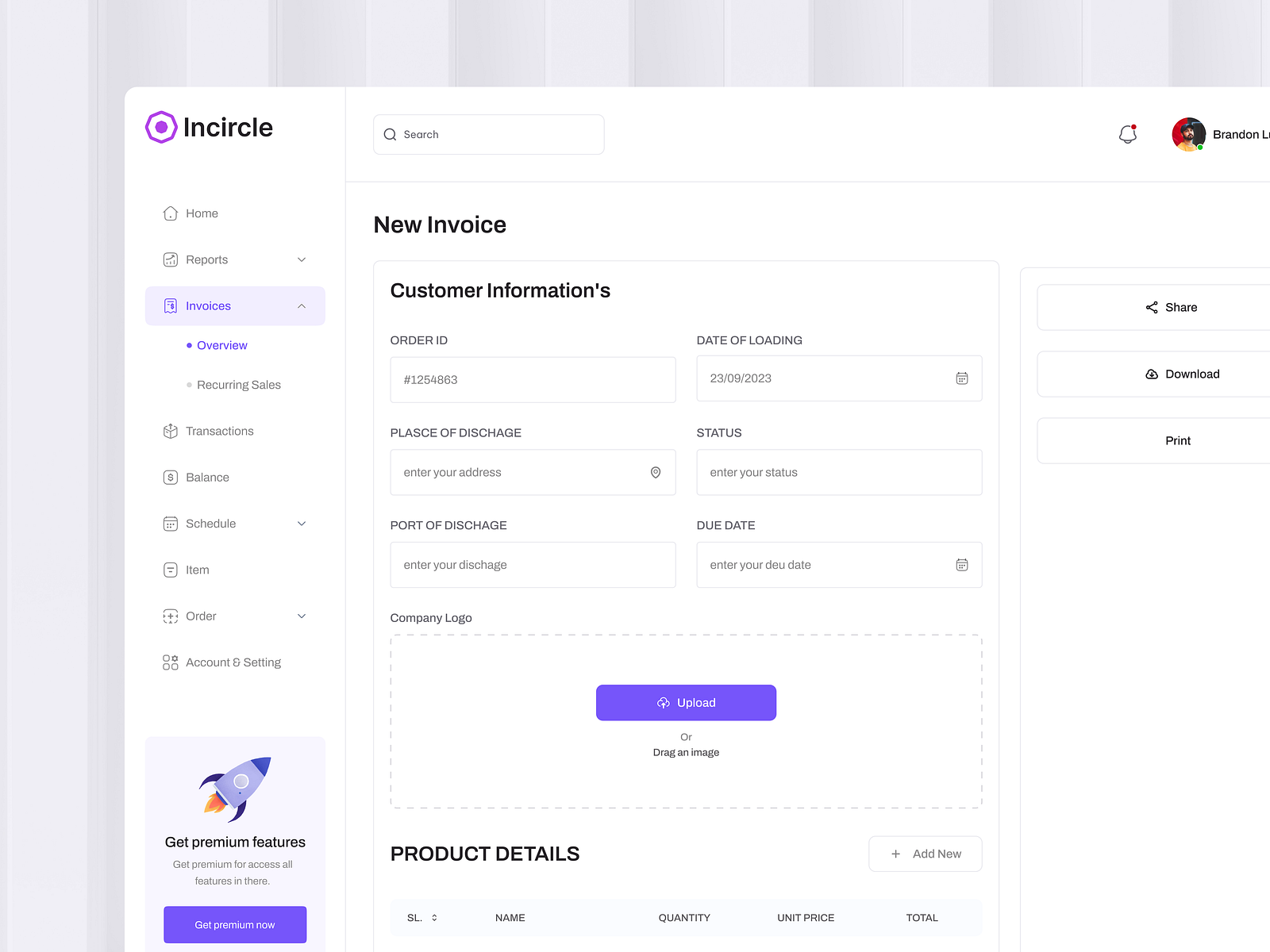 SaaS POS Dashboard - New Invoice Concept. by Azmir Sheikh on Dribbble