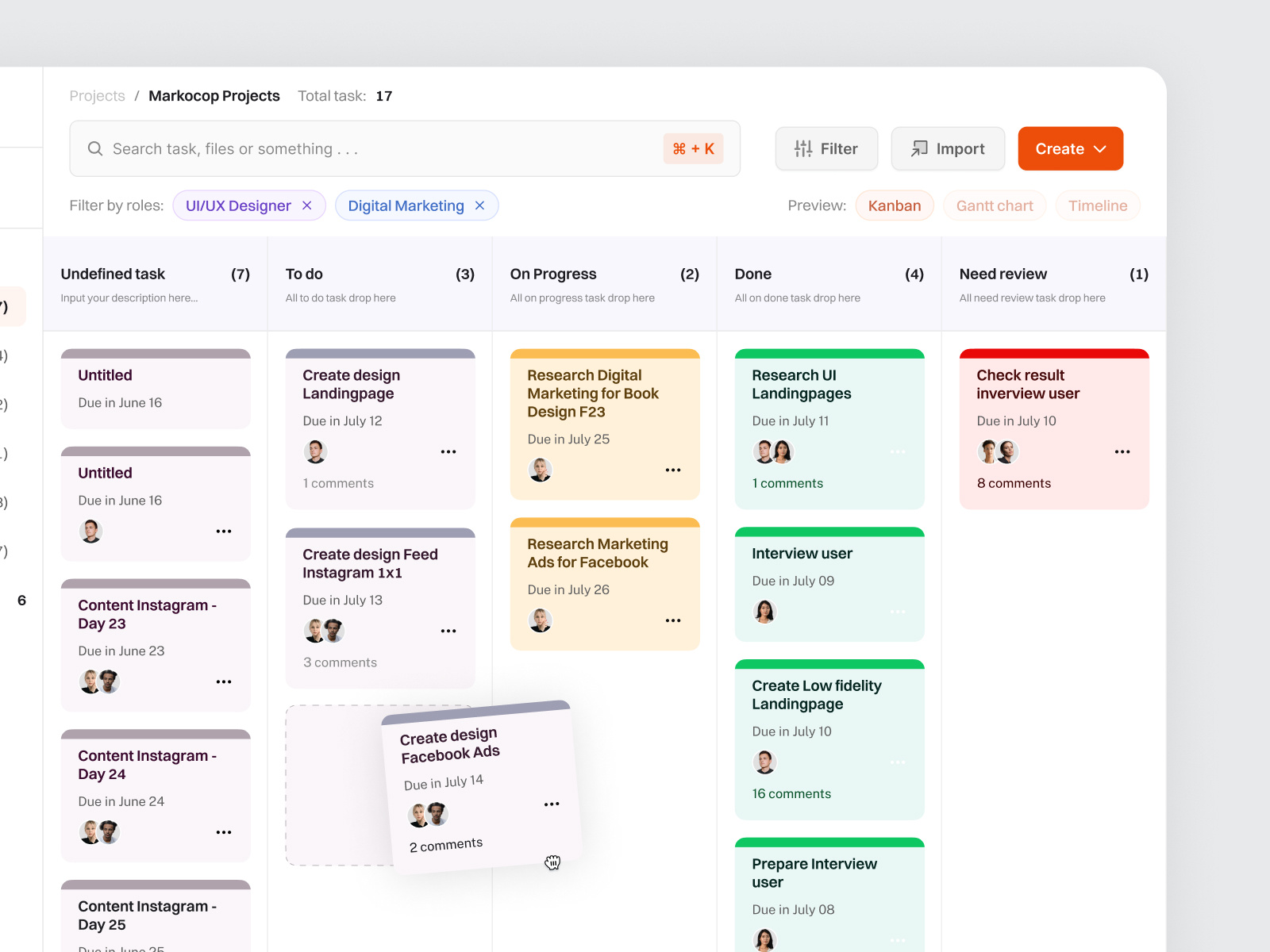 Tasktask - Project Management Dashboard 📌 by Panda Design 🐼 on Dribbble