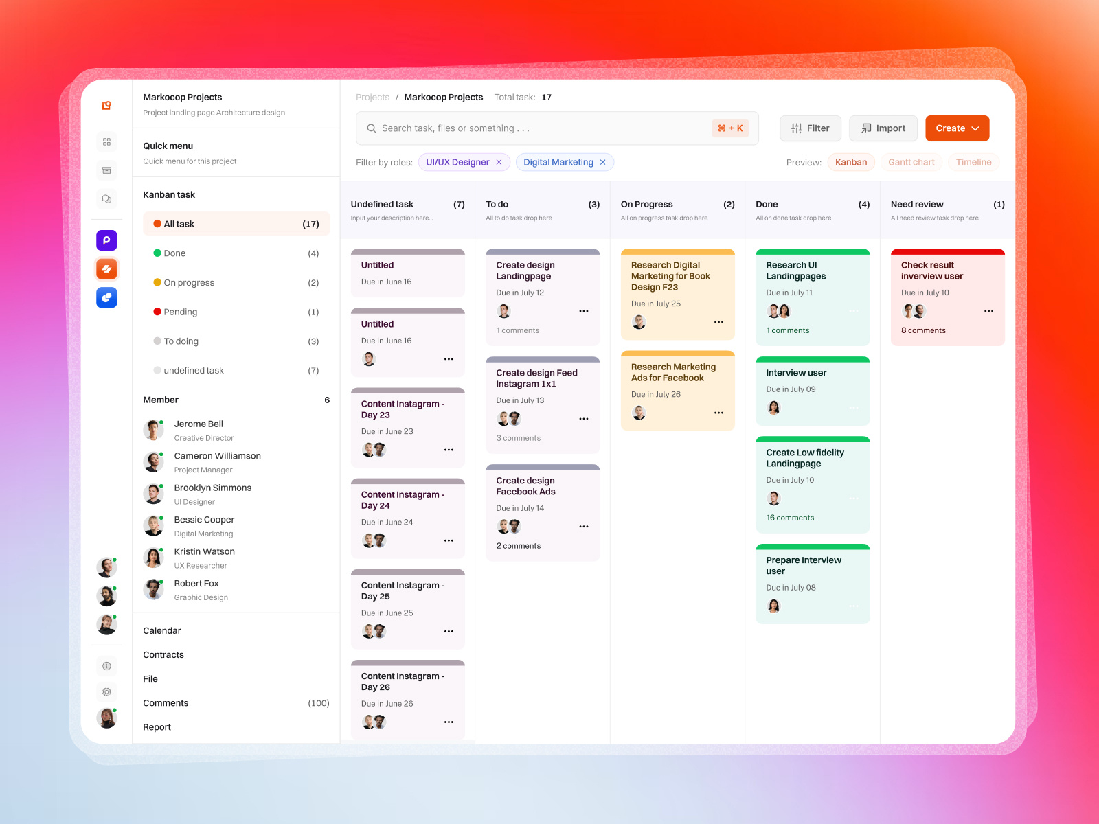 Tasktask - Project Management Dashboard 📌 by Panda Design 🐼 on Dribbble