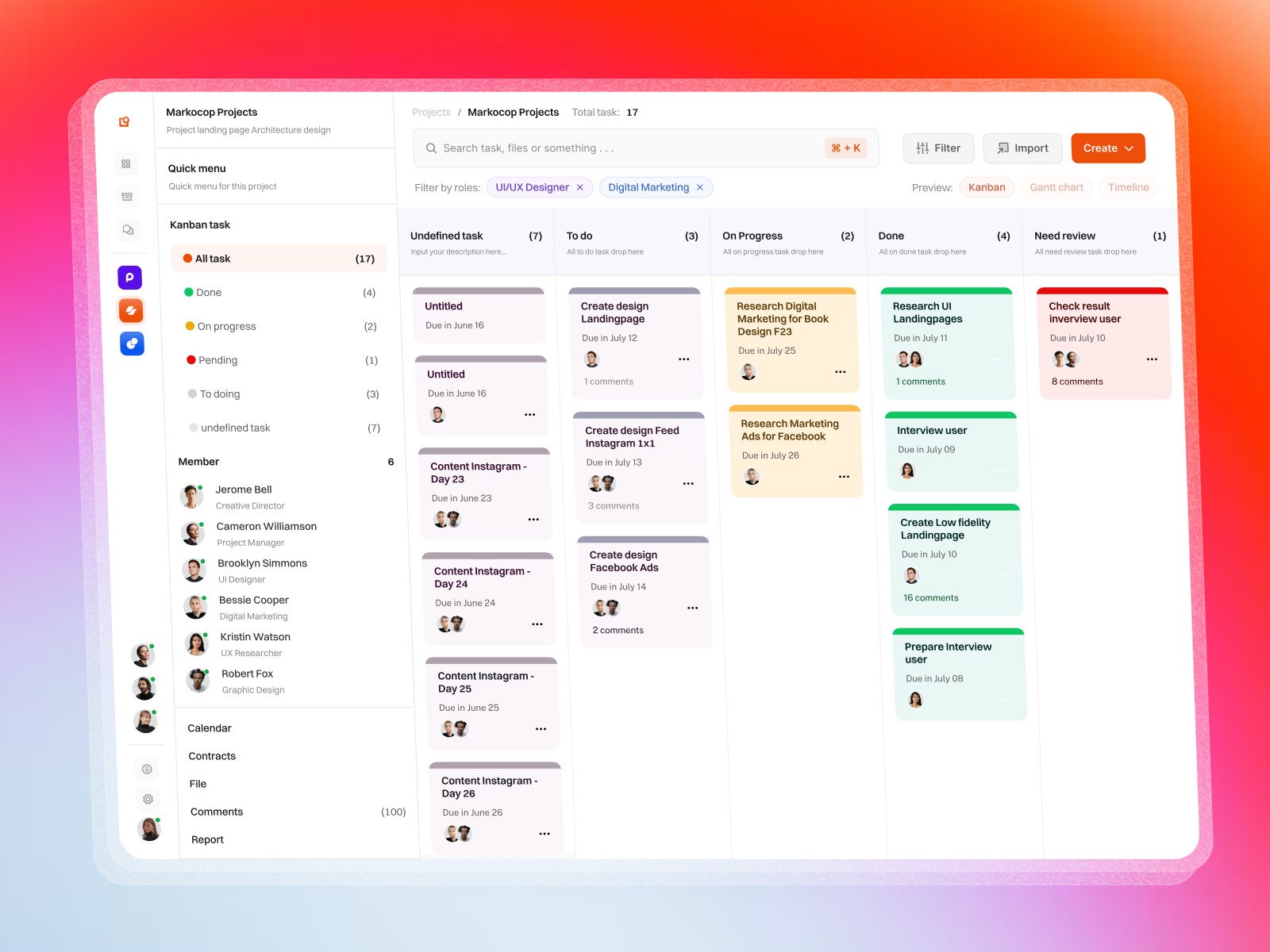 Tasktask - Project Management Dashboard 📌 by Panda Design 🐼 on Dribbble