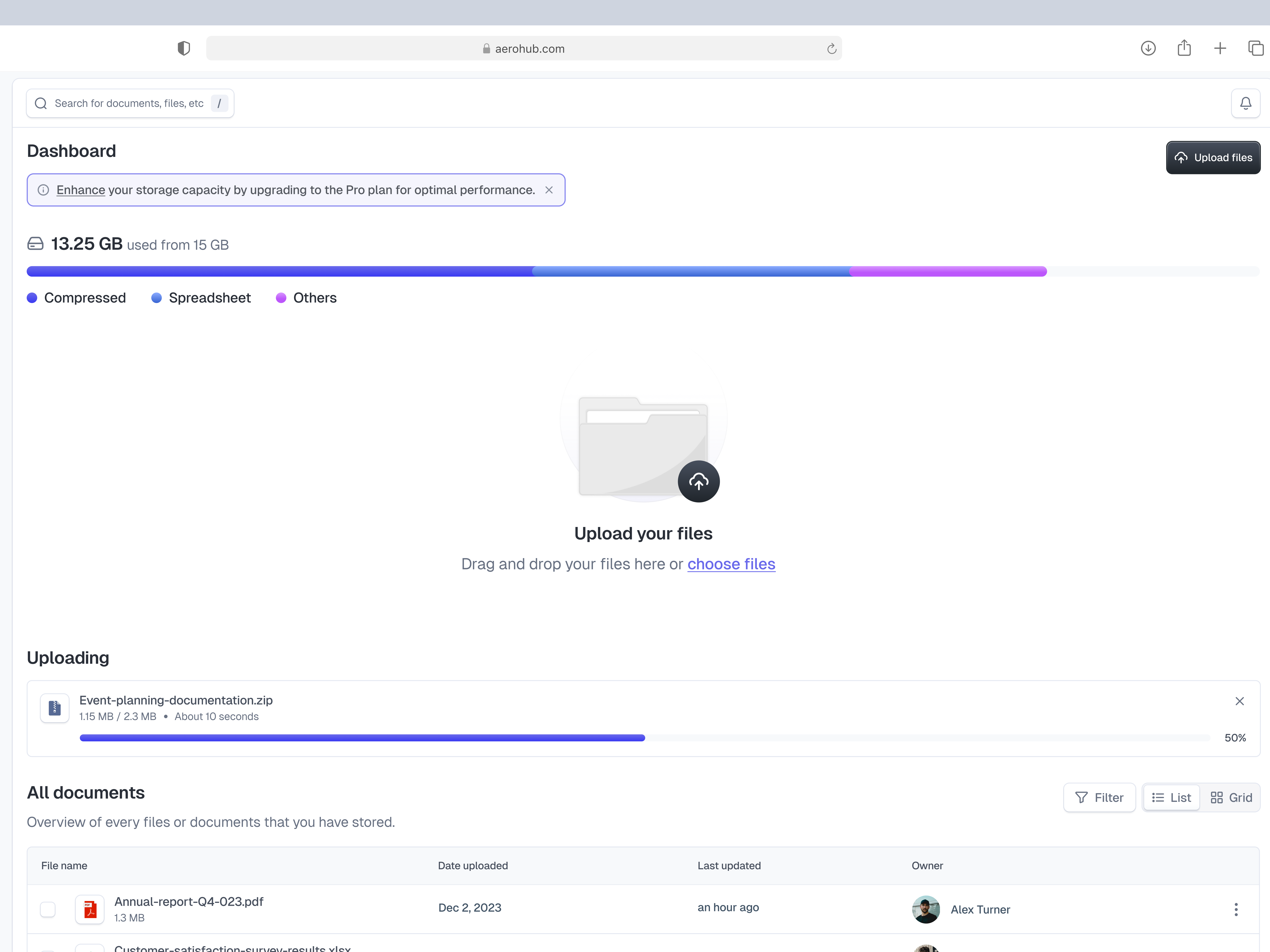 AeroHub: Upload Modal - Cloud Storage Dashboard 📁 by Fahad® for Keitoto ...