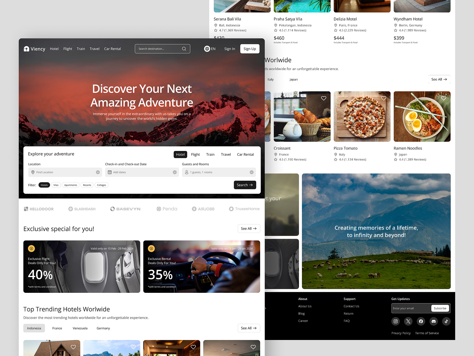 Viency - Travel Web by Arkan Faiz on Dribbble