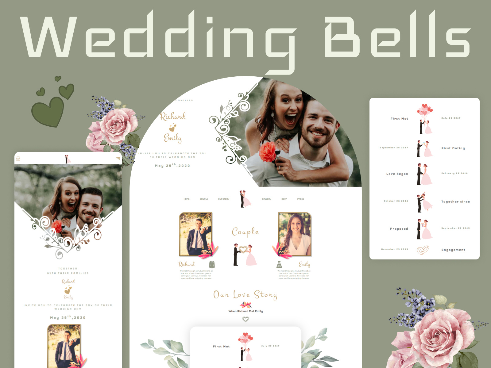 Wedding Bells: Responsive HTML Wedding Website Templates - FREE by Geek ...