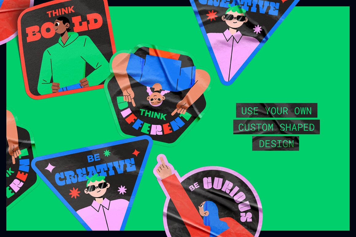 Custom Shape Sticker Mockup by Mockup Free Download on Dribbble