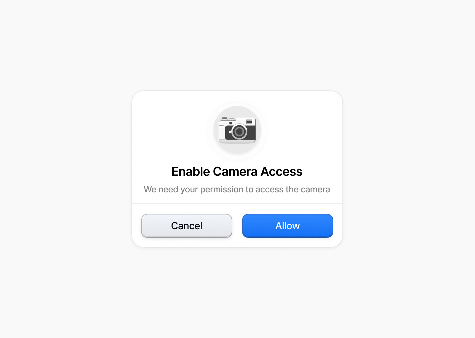 Camera Permission Modal by Mayank Chittora on Dribbble
