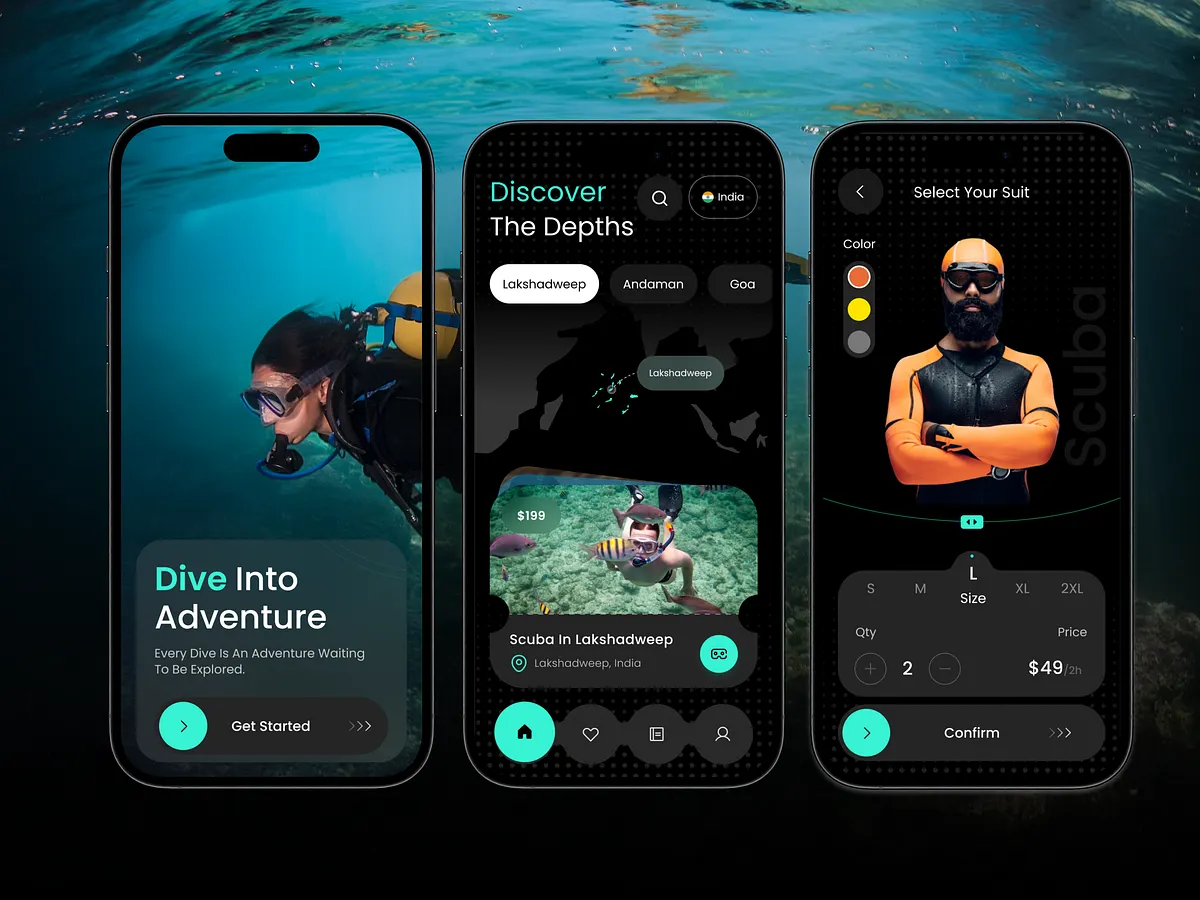 Diving App designs, themes, templates and downloadable graphic elements ...
