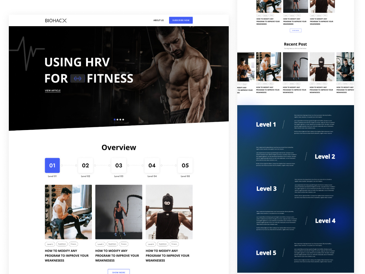 Biohack - Gym & Fitness Figma Template by MD Rony Howladar ⭐ on Dribbble