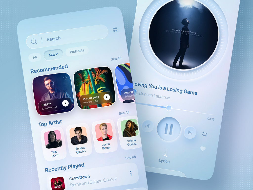 Music App UI Concept Design by Expert App Devs on Dribbble