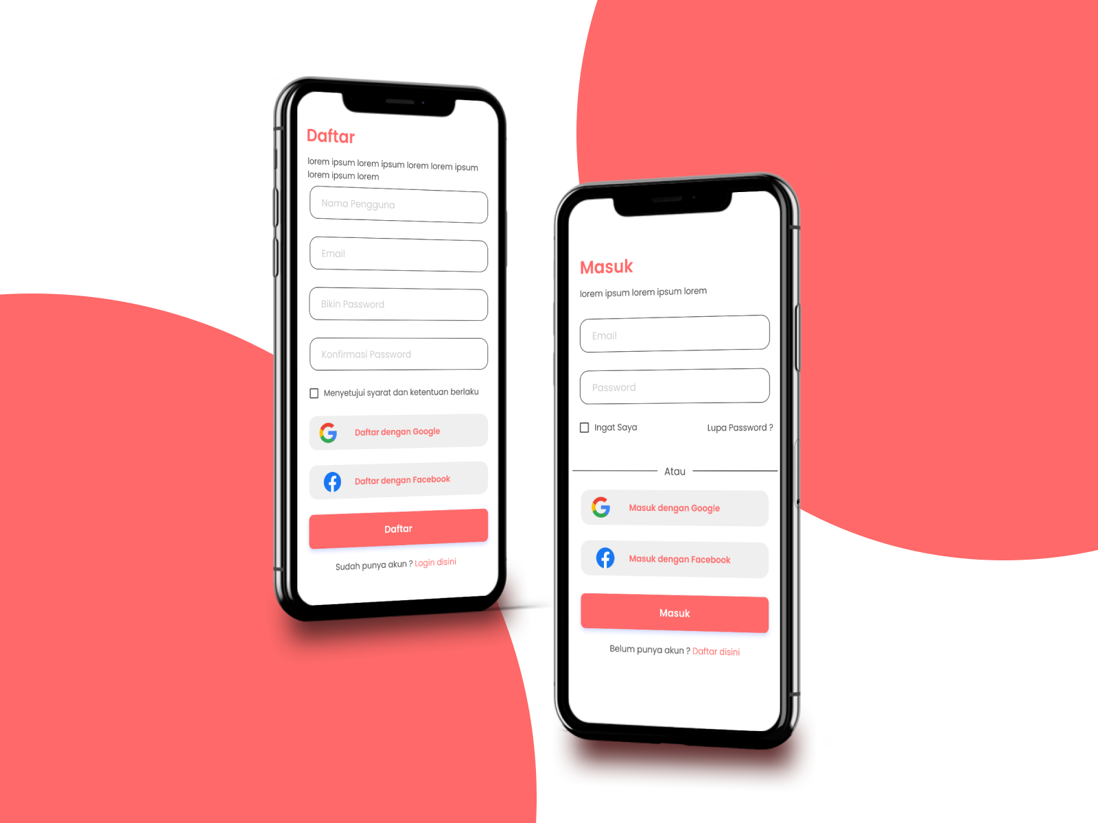 Login & Register UI Design by Muhammad Fachrell Habibie on Dribbble