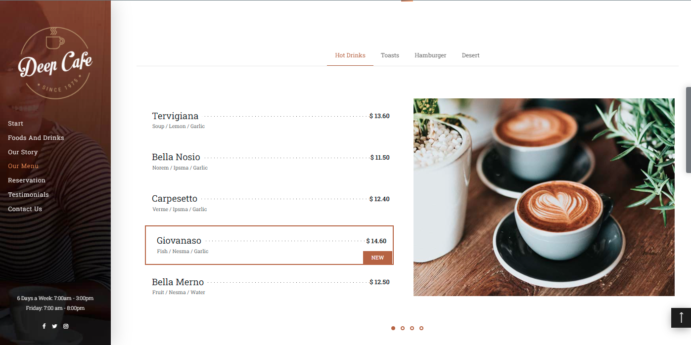 Cafe WordPress website by Proshanto Mondol on Dribbble