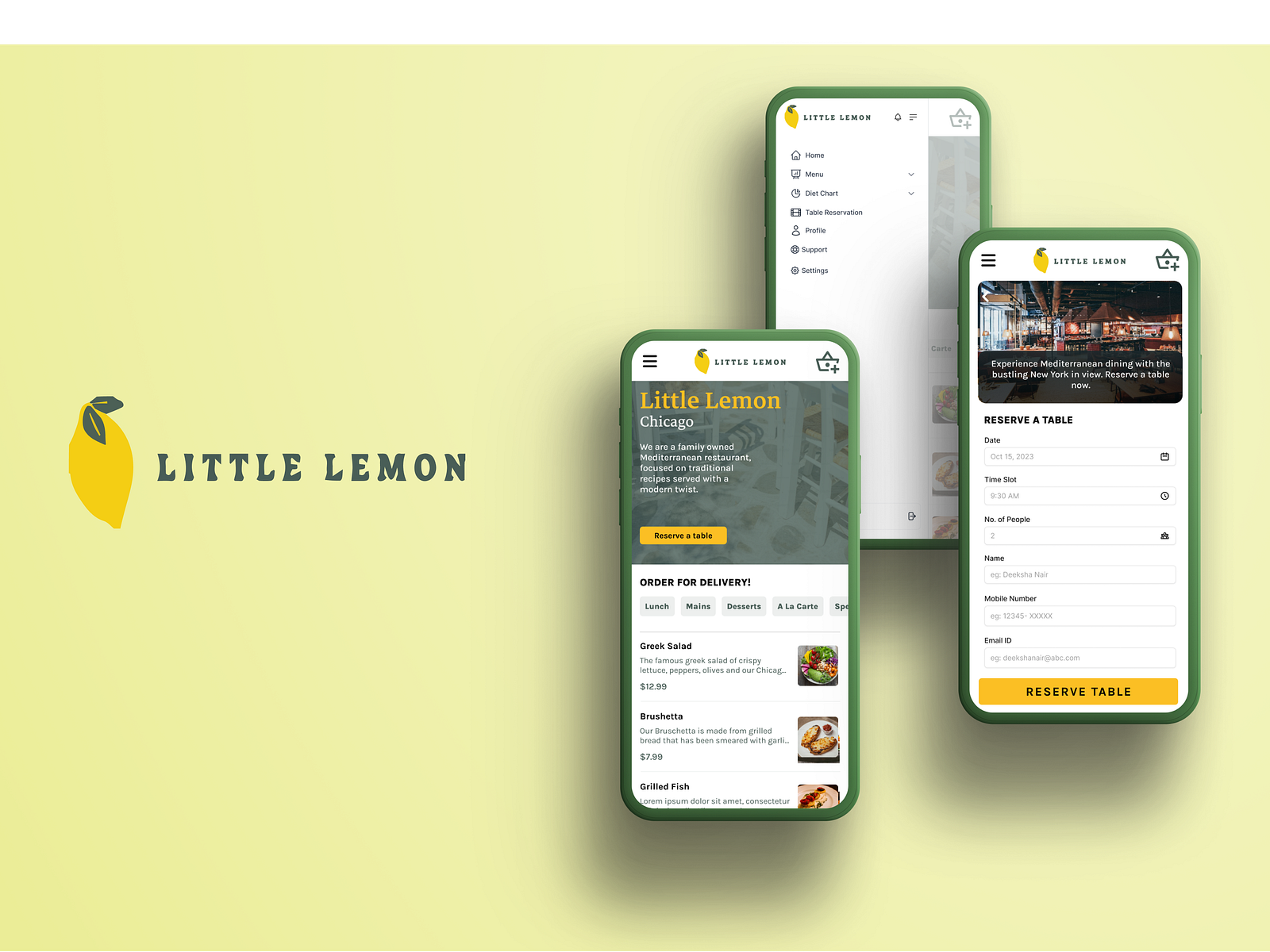 Little Lemon Booking app by Amulya on Dribbble