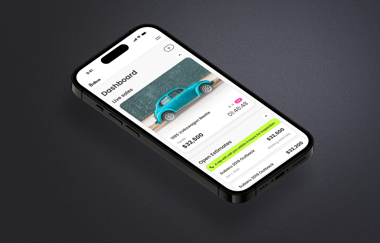 Bidbus - car auction app by Michael Wang on Dribbble