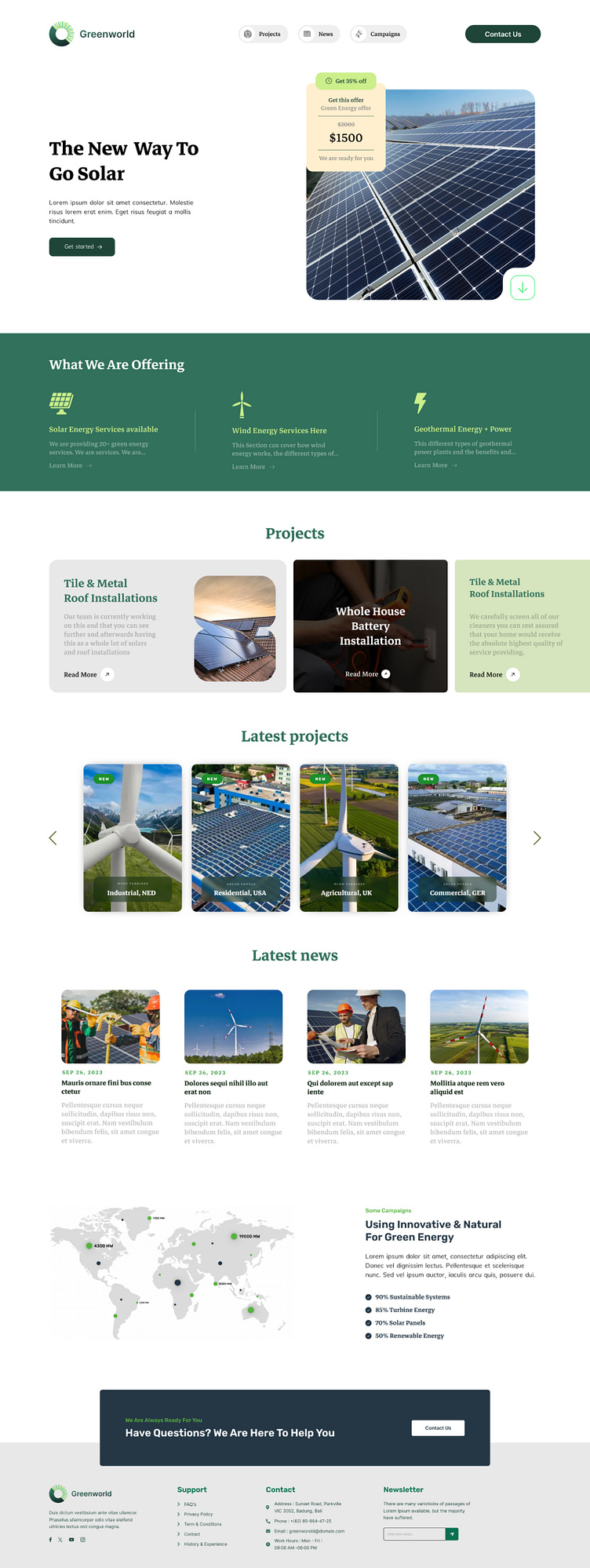 Solar Energy Landing Page UI Design by IndyLogix Solutions on Dribbble